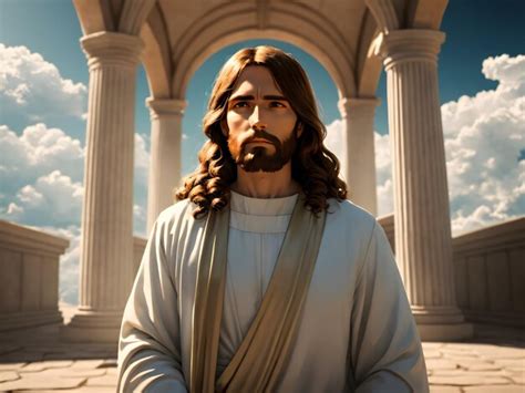 Jesus Olhando Para O Céu Criado Com Ai Generativa Foto Premium