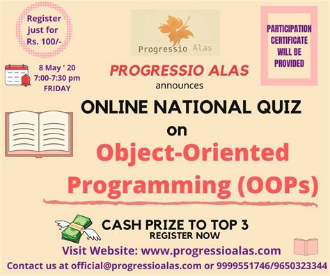 Online National Quiz On Object Oriented Programming Oops By