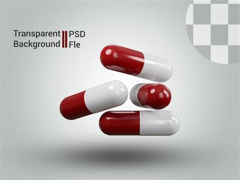 Premium Psd Psd Medicine Pills Capsule Stack D Rendered With