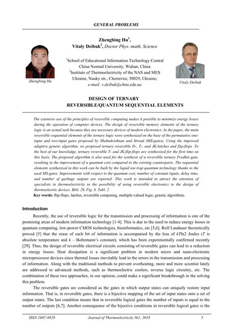 Pdf Design Of Ternary Reversiblequantum Sequential Elements