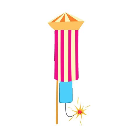 Sparkle Firework Rocket Cartoon Vector Illustration 39616795 Vector Art