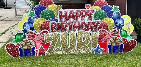 Happy Birthday Yard Sign Package Glam Your Yard Designs