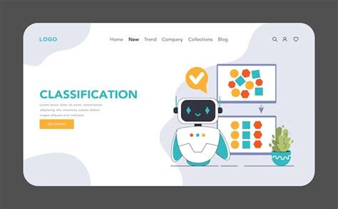 Premium Vector Data Classification Concept A Friendly Robot Engages