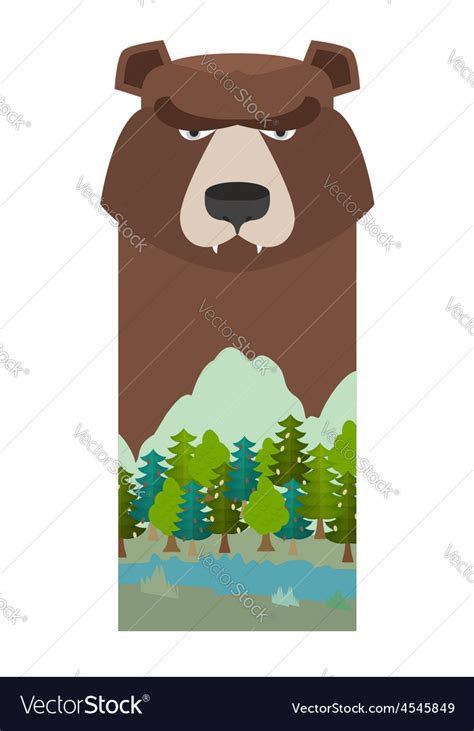 Brown Bear Face Template