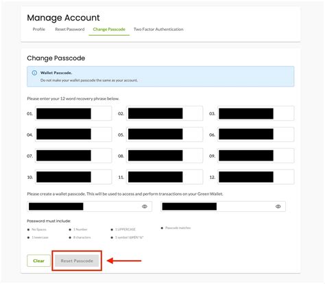 How Do I Reset My Wallet Passcode Green