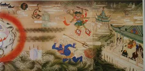 张仃哪吒闹海 哪吒闹海 哪吒闹海壁画 第2页 大山谷图库