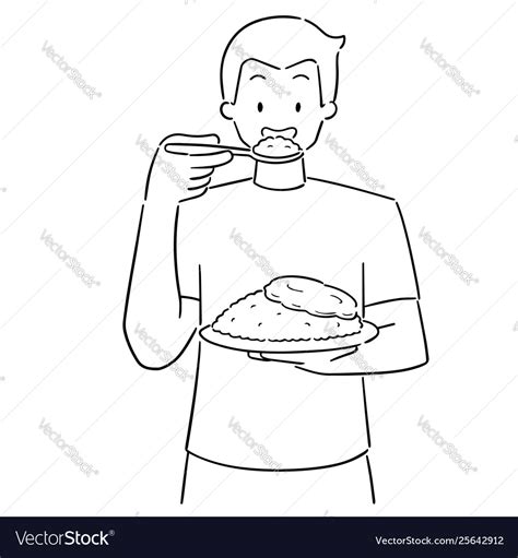 Man Eating Royalty Free Vector Image VectorStock