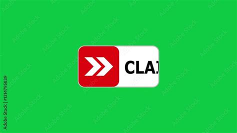 Green Screen Animation Of Claim Now Push Button With Pointer Simple