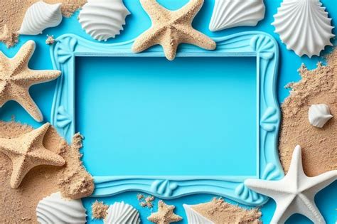 Premium Photo Beach Scene Concept With Sea Shells And Starfish On A