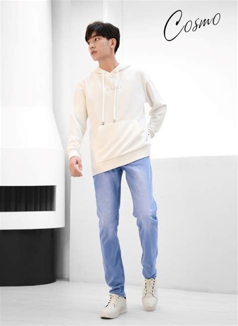 Huy0824 Quần Jean Lưng Gài Ống Đứng Vải Cotton Co Giãn Cấp Độ 2 Trơn