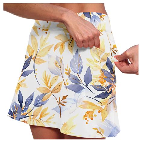Womens Casual Prints Tennis Pocket Skirt Yoga Sport Active Skirt Shorts