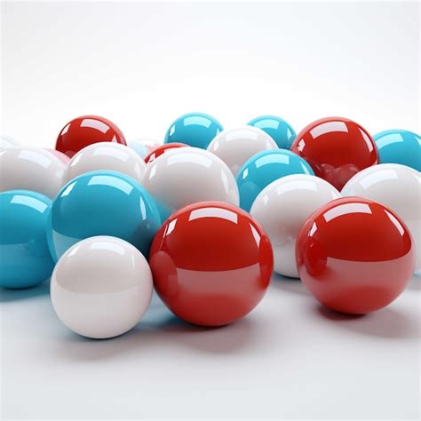 Premium Photo 3d Render Of Red And White Balls On A White Background