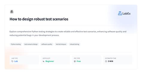 How To Design Robust Test Scenarios Labex