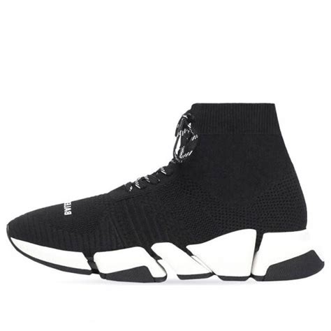 Balenciaga Speed Lace Up Sneaker Black White