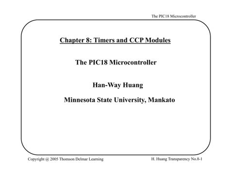 Pic18 Microcontroller Timers And Ccp Modules