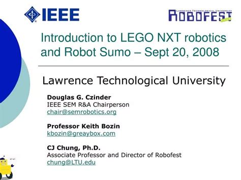 PPT Introduction To LEGO NXT Robotics And Robot Sumo Sept PowerPoint Presentation
