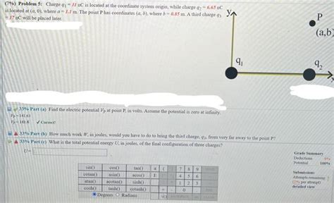 Solved 7 Problem 5 Charge Q1 11nC Is Located At The Chegg