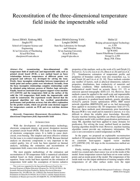 Pdf Reconstitution Of The Three Dimensional Temperature Field Inside