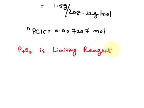 Solved Consider The Following Reaction P4o10 S 6pcl5 S â
