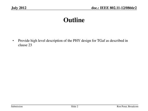 tgaf phy overview date authors july 2012 month year ppt download