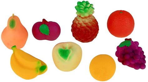 Развивающие резиновые игрушки Фрукты сюжетно ролевой игровой набор из 8 фигурок продуктов для