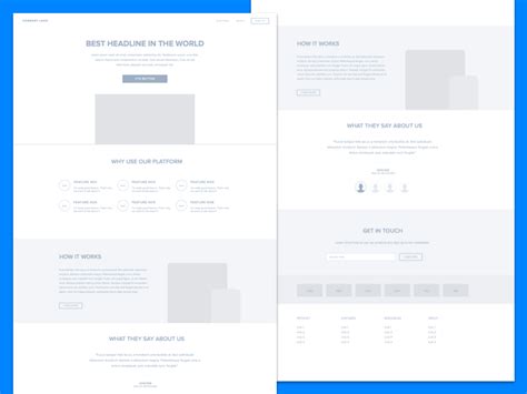 Landingpage Wireframe Free Sketch Resource Sketch Elements