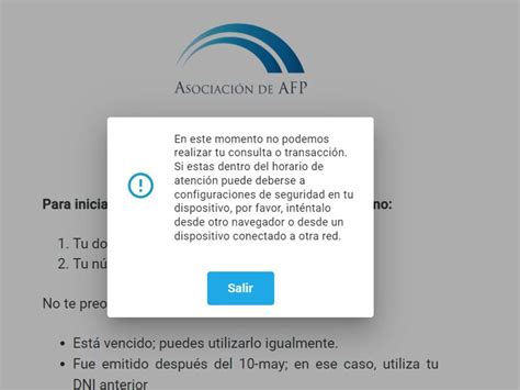 Suspenden temporalmente solicitudes de retiro de AFP por acciones de mantenimiento en la página