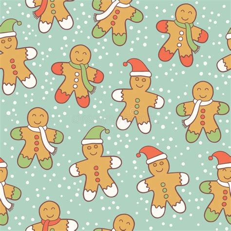 Gingerbread Men Pattern Stock Vector Illustration Of Retro 28050795