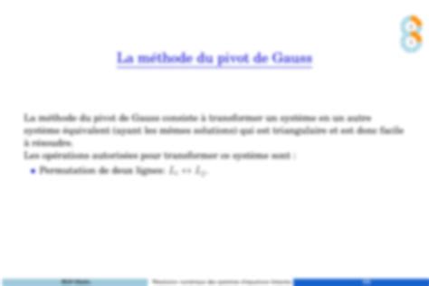 SOLUTION Resolution De SL Pivot De Gauss Studypool