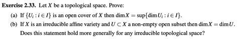 Solved Exercise Let X Be A Topological Space Prove Chegg