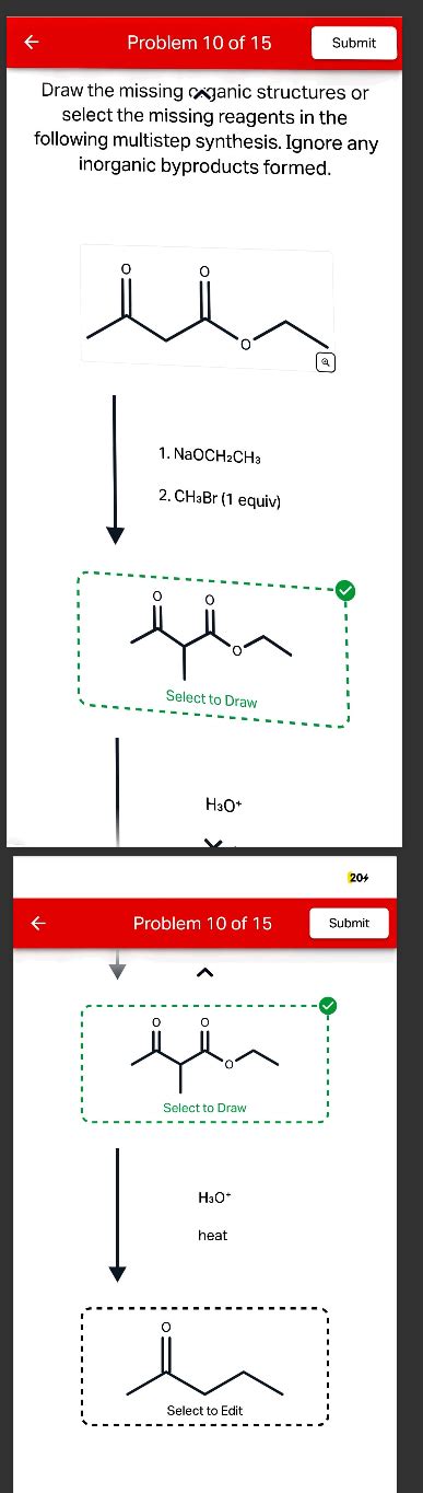 Solved Draw The Missing Organic Structures Or Select The Chegg