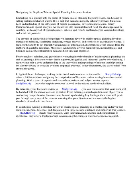 Marine Spatial Planning Literature Review Pdf