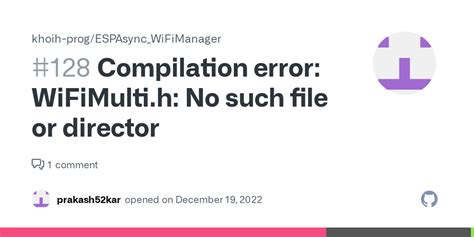 Compilation Error WiFiMulti H No Such File Or Director Issue 128