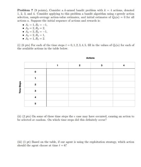 Solved Problem 7 9 Points Consider A H Armed Bandit