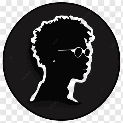 원 안에 안경이 있는 실루엣 벡터 흰색 배경에 Bam의 단순한 검은색 아이콘 그림자 없음 작은 프레임 중앙 Png