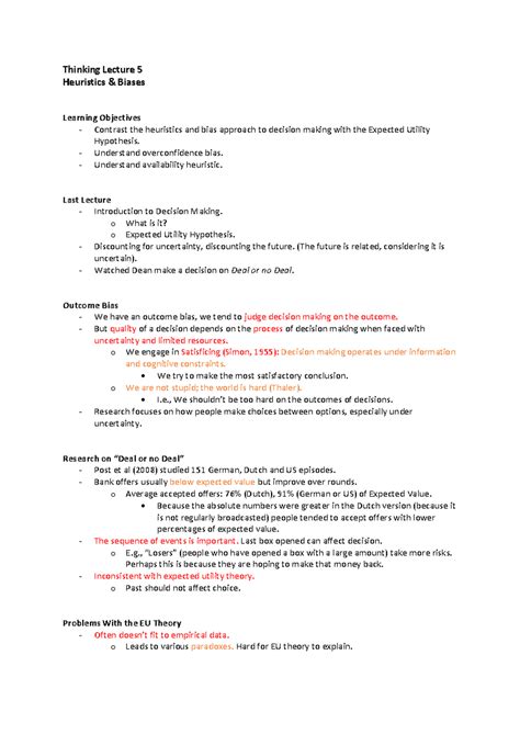 psyc2016 2022 thinking lecture 5 thinking lecture 5 heuristics