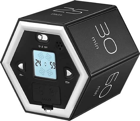 pomodoro timer hexagonal led display flip timing multifunctional