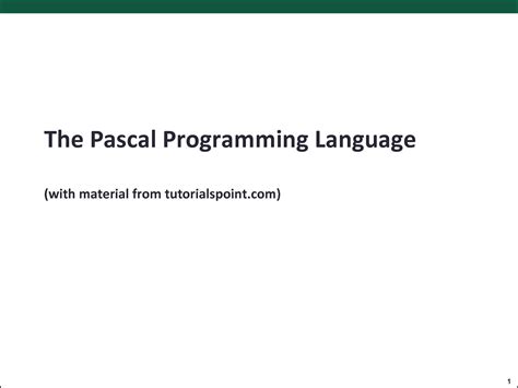 SOLUTION The Pascal Programming Language Studypool