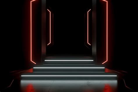 Premium AI Image Futuristic Product Showcase With Neon Lights And