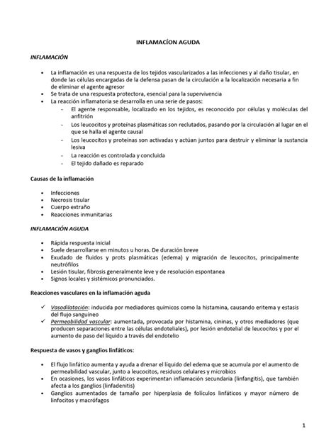 4 Inflamacion I Pdf Inflamación Especialidades Medicas