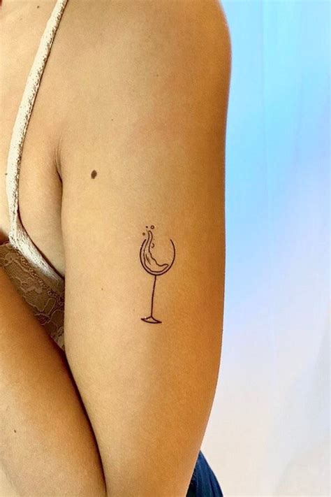 Wine Glass Temporary Tattoo Set Of 3 Wine Glass Fake Tattoo Etsy