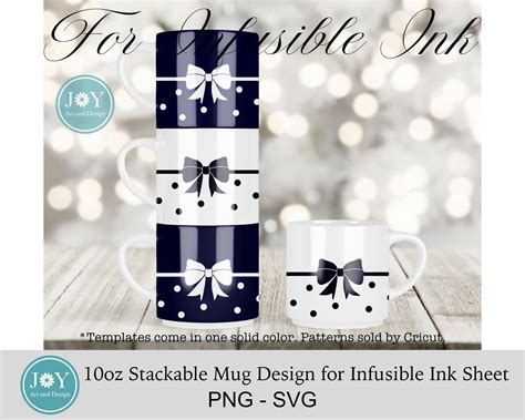 10oz Cricut Stackable Mugs Svg Bows Mug Press Svg Cricut Mug Etsy