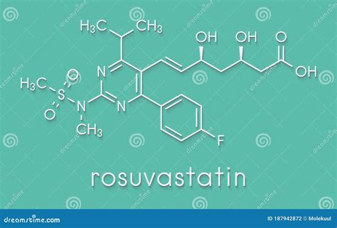 Rosuvastatin Cholesterol Lowering Drug Statin Class Molecule Skeletal