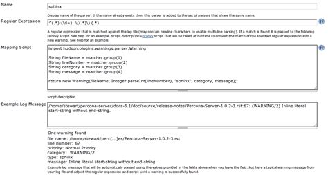 Using Jenkins To Parse Sphinx Warnings Ramblings