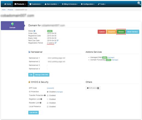 Renew Domain With Custom Period Srs X Documentation