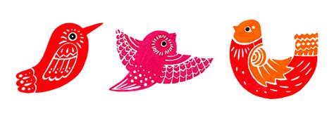 흰색 배경에 고립 된 3 마리의 양식화 된 새 세트입니다 빨간색 주황색 분홍색의 다양한 음영 0명에 대한 스톡 벡터 아트 및