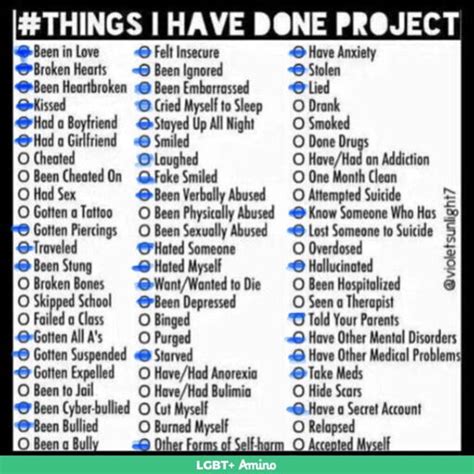 Thingsihavedoneproject Lgbt Amino