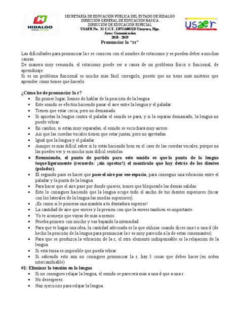 Pronunciar La R Pdf