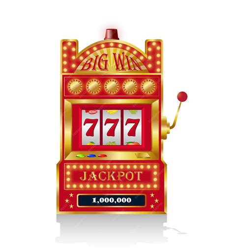 골든 슬롯 머신 벡터 일러스트 레이 션 흰색 배경에 고립 프리미엄 벡터