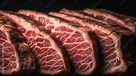 Japanese Wagyu A5 Beef With High Marbled Background Texture Kobe Wagyu